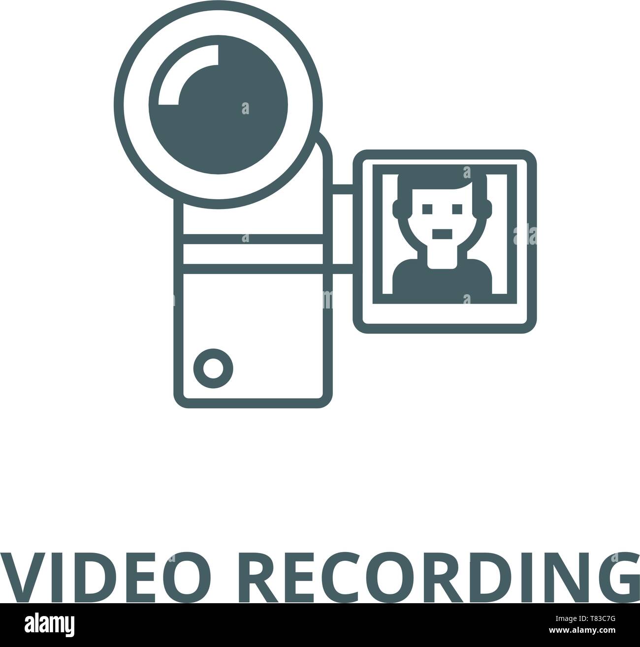 Video recording vector line icon, linear concept, outline sign, symbol ...