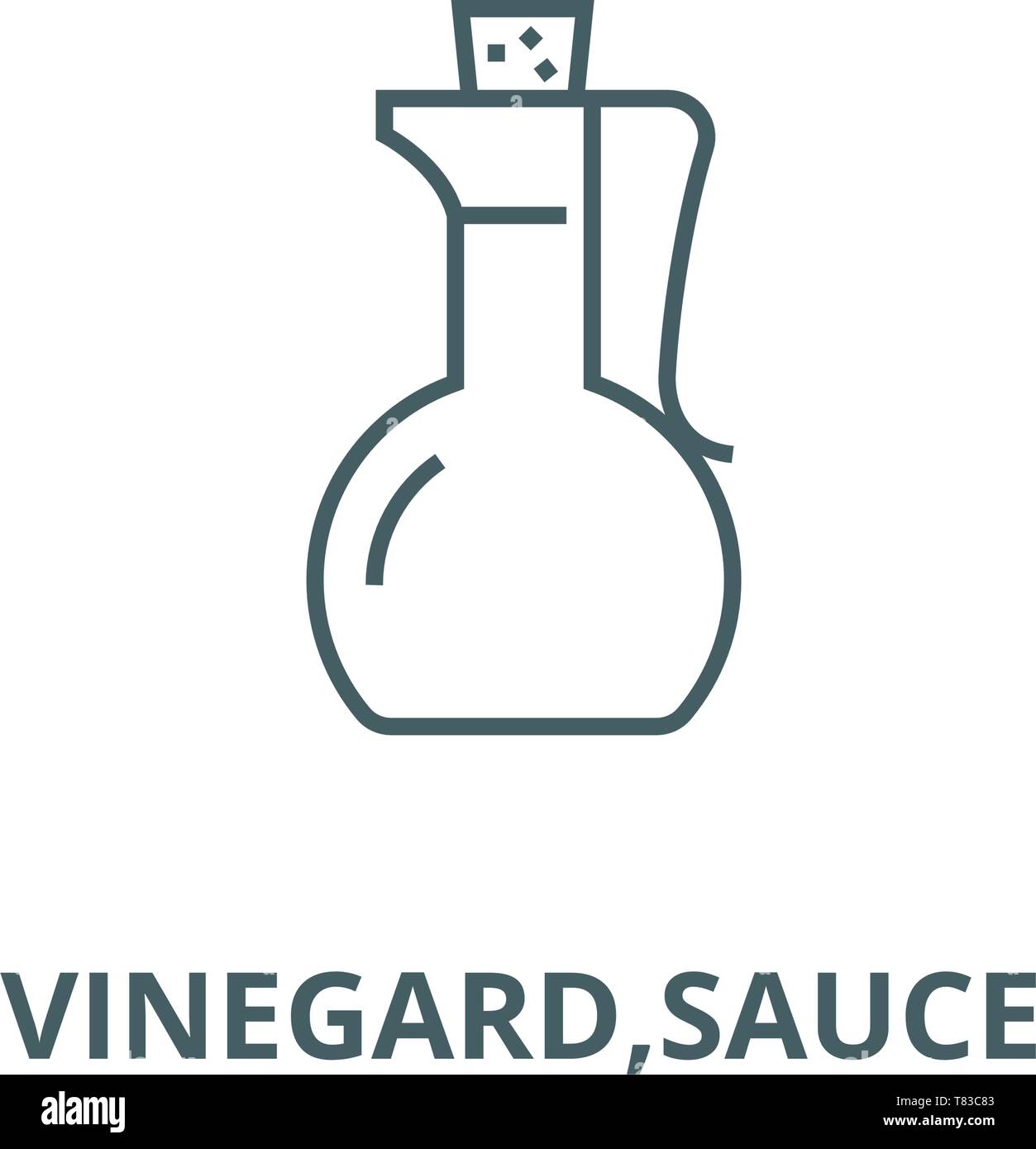 Vinegard,sauce vector line icon, linear concept, outline sign, symbol ...