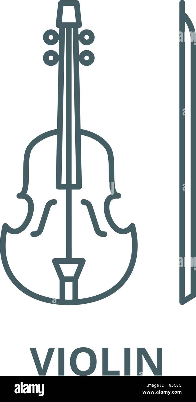 Violin vector line icon, linear concept, outline sign, symbol Stock ...