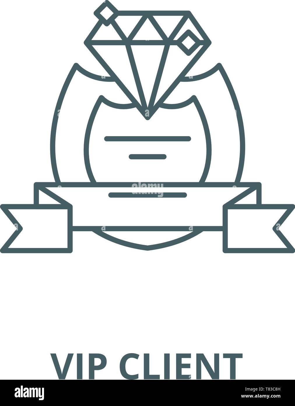 Vip client vector line icon, linear concept, outline sign, symbol Stock ...