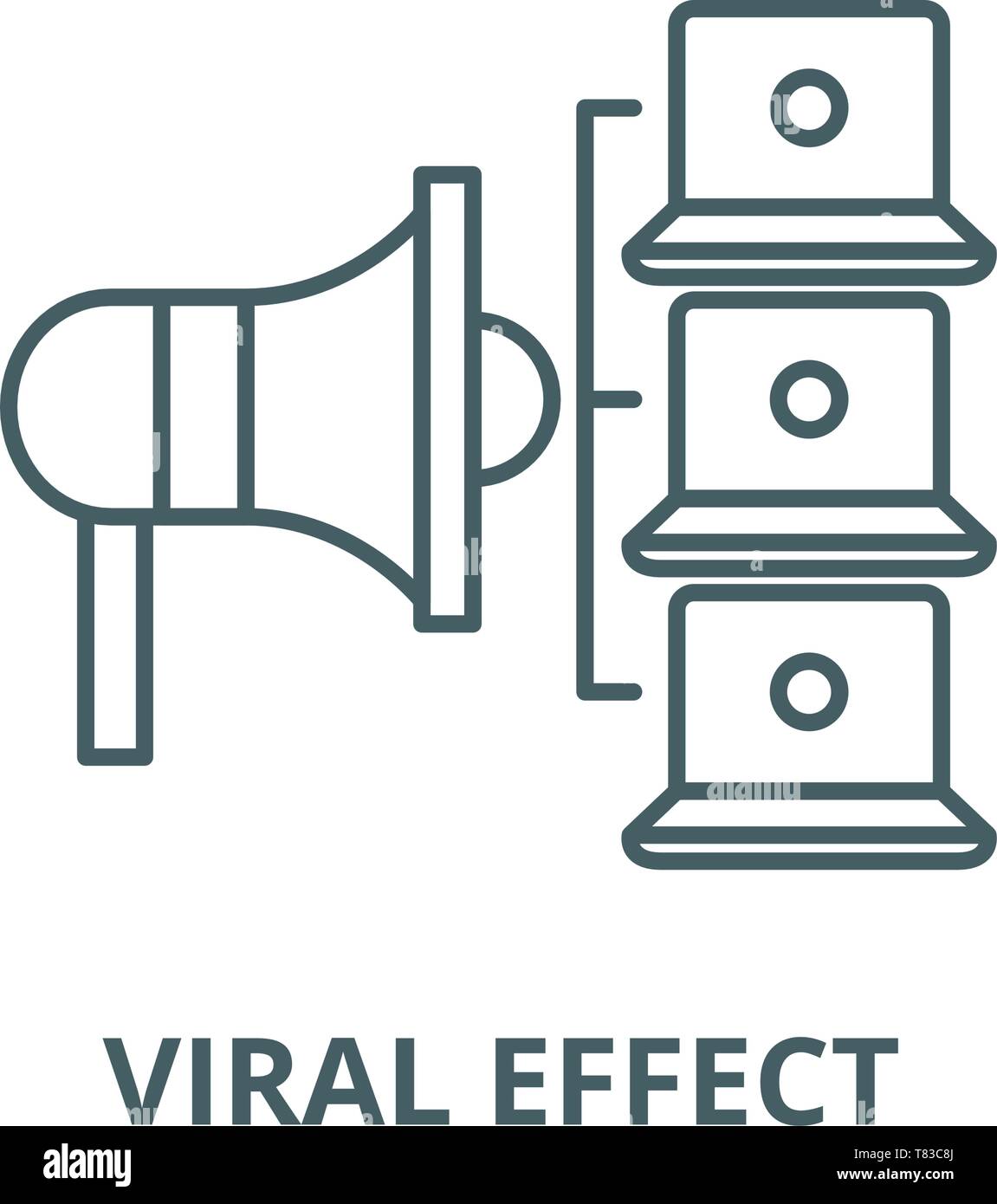 Viral effect vector line icon, linear concept, outline sign, symbol ...