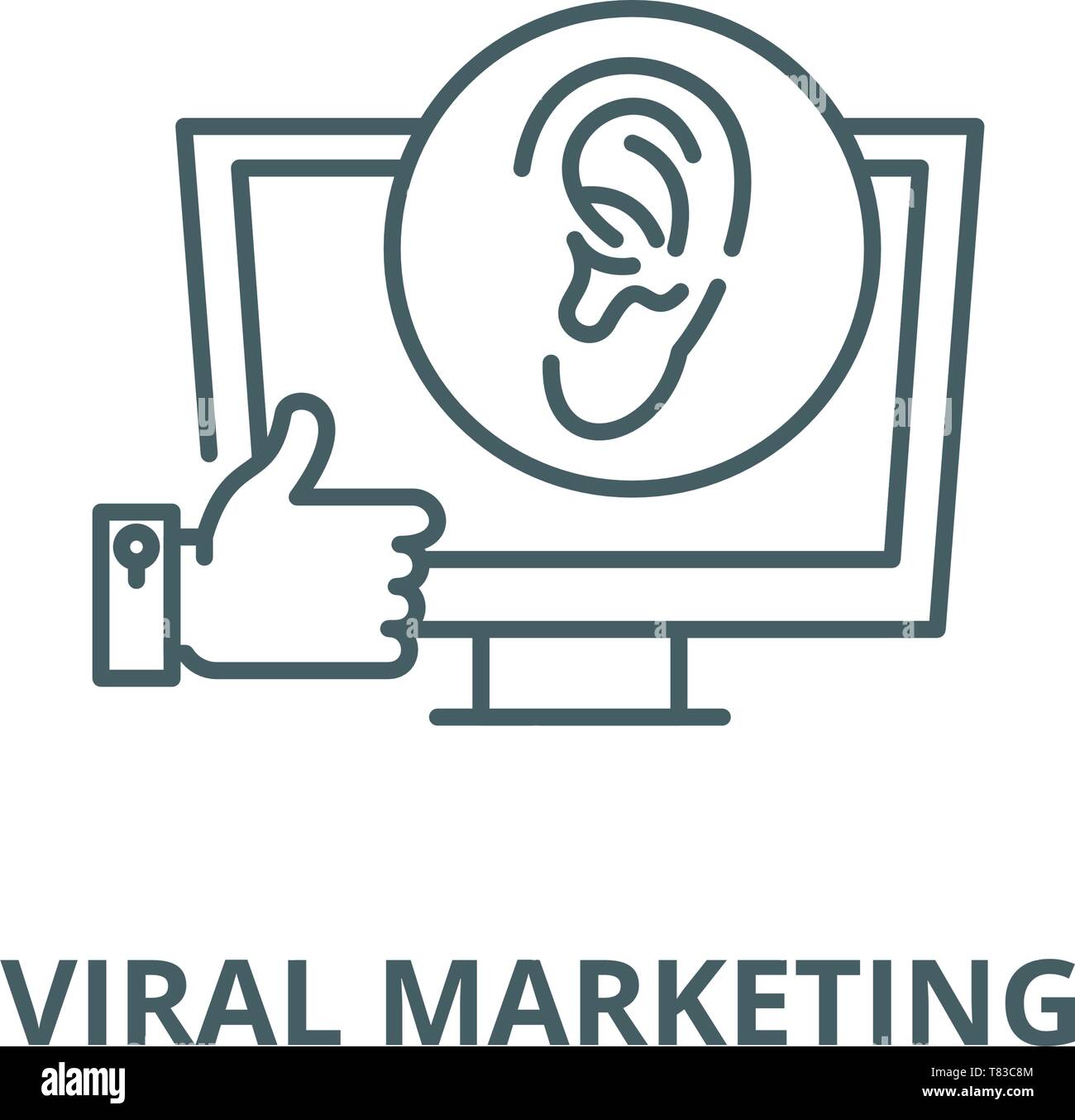 Viral marketing vector line icon, linear concept, outline sign, symbol ...