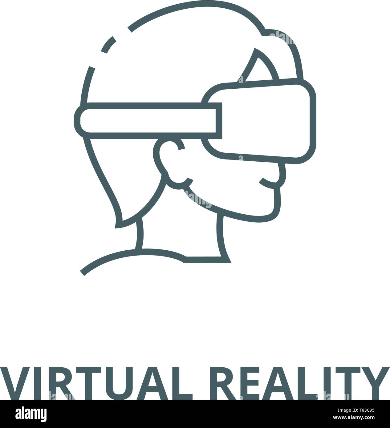 Virtual reality, glasses and headset vector line icon, linear concept ...