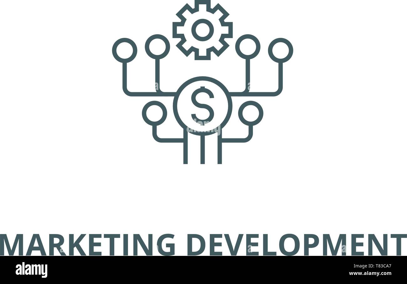Marketing development vector line icon, linear concept, outline sign ...