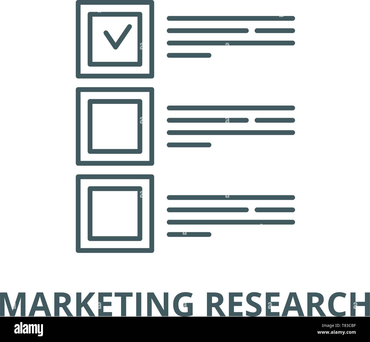 Marketing research vector line icon, linear concept, outline sign ...