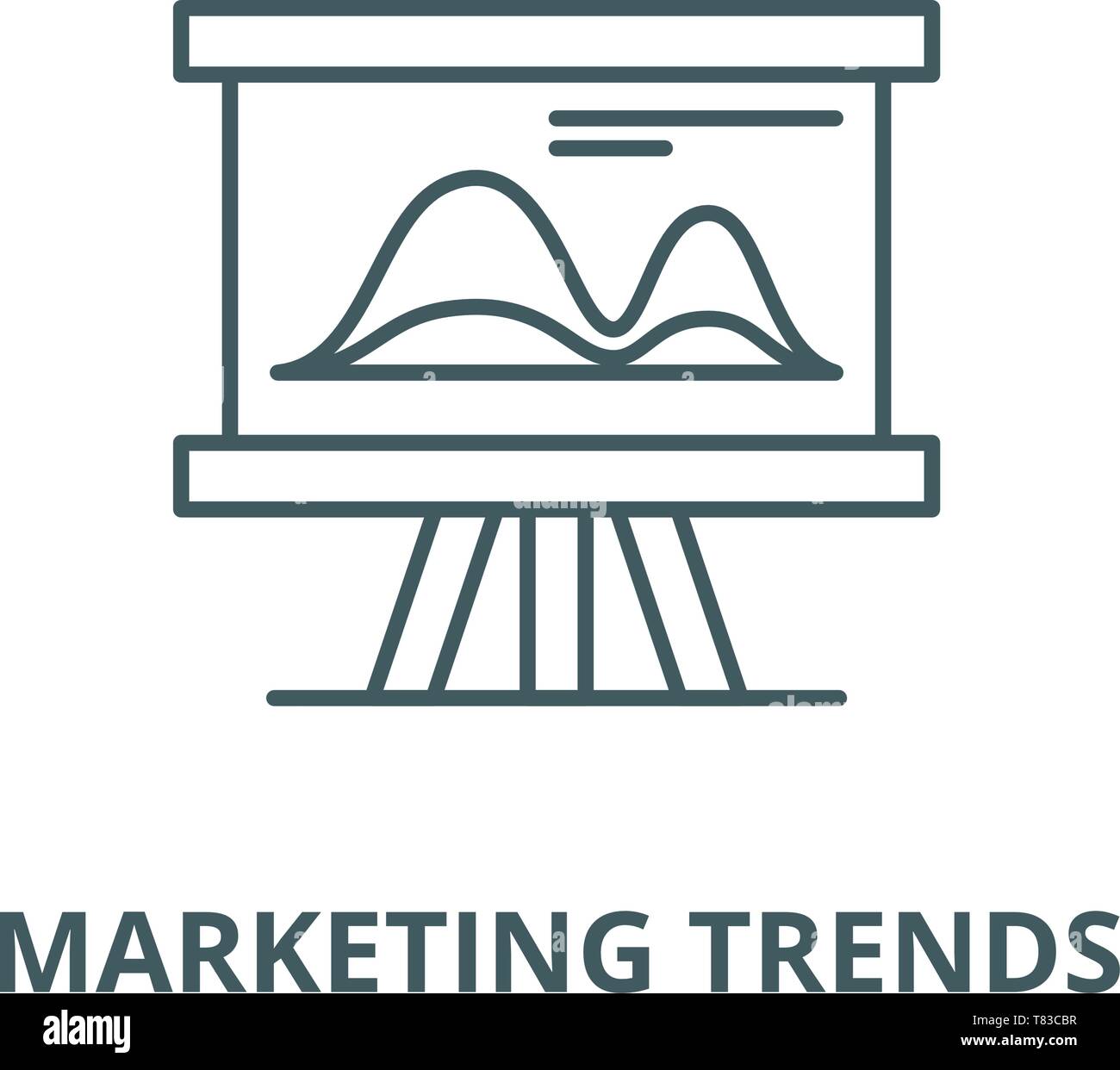 Marketing trends vector line icon, linear concept, outline sign, symbol ...