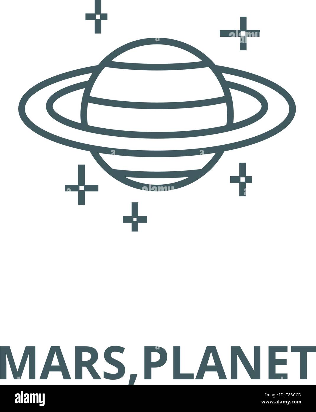 Mars,planet vector line icon, linear concept, outline sign, symbol ...
