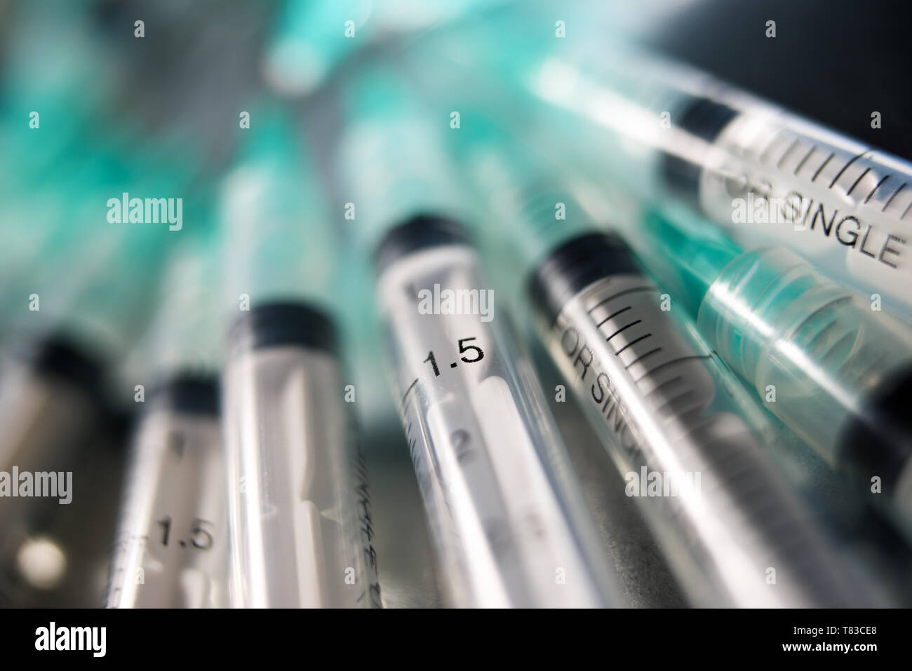 Close-up of a group of syringes Stock Photo - Alamy