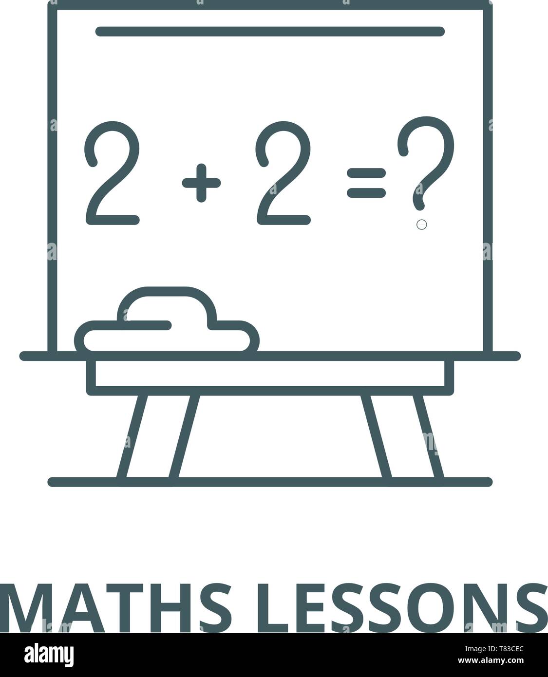 Maths Lessons Vector Line Icon Linear Concept Outline Sign Symbol Stock Vector Image And Art