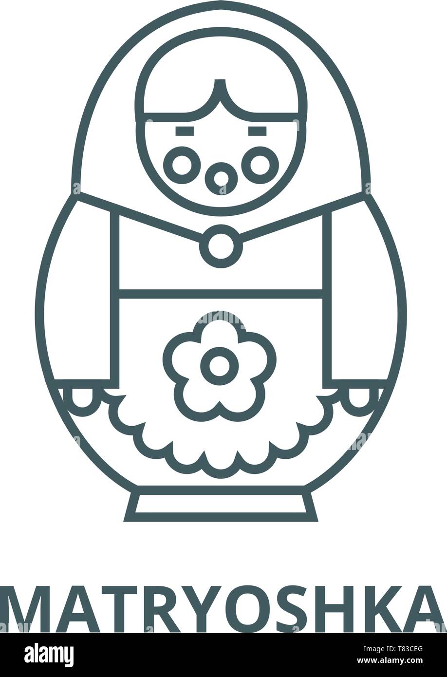 Matryoshka vector line icon, linear concept, outline sign, symbol Stock ...