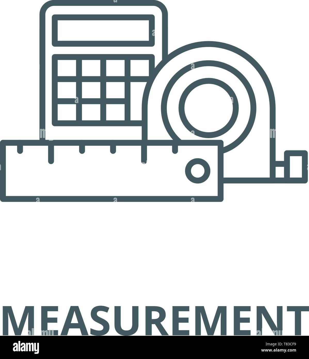 Measurement and calculations vector line icon, linear concept, outline ...