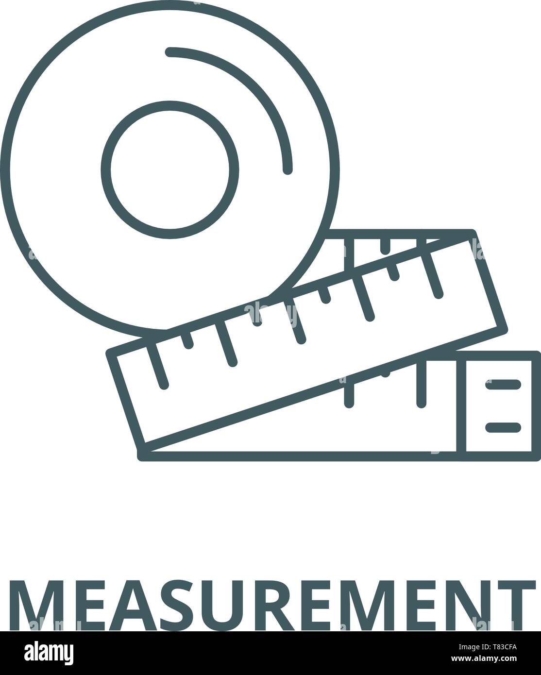 Measurement of the figure vector line icon, linear concept, outline ...