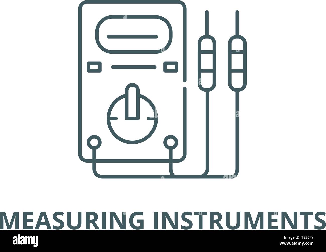 Measuring instruments vector line icon, linear concept, outline sign ...