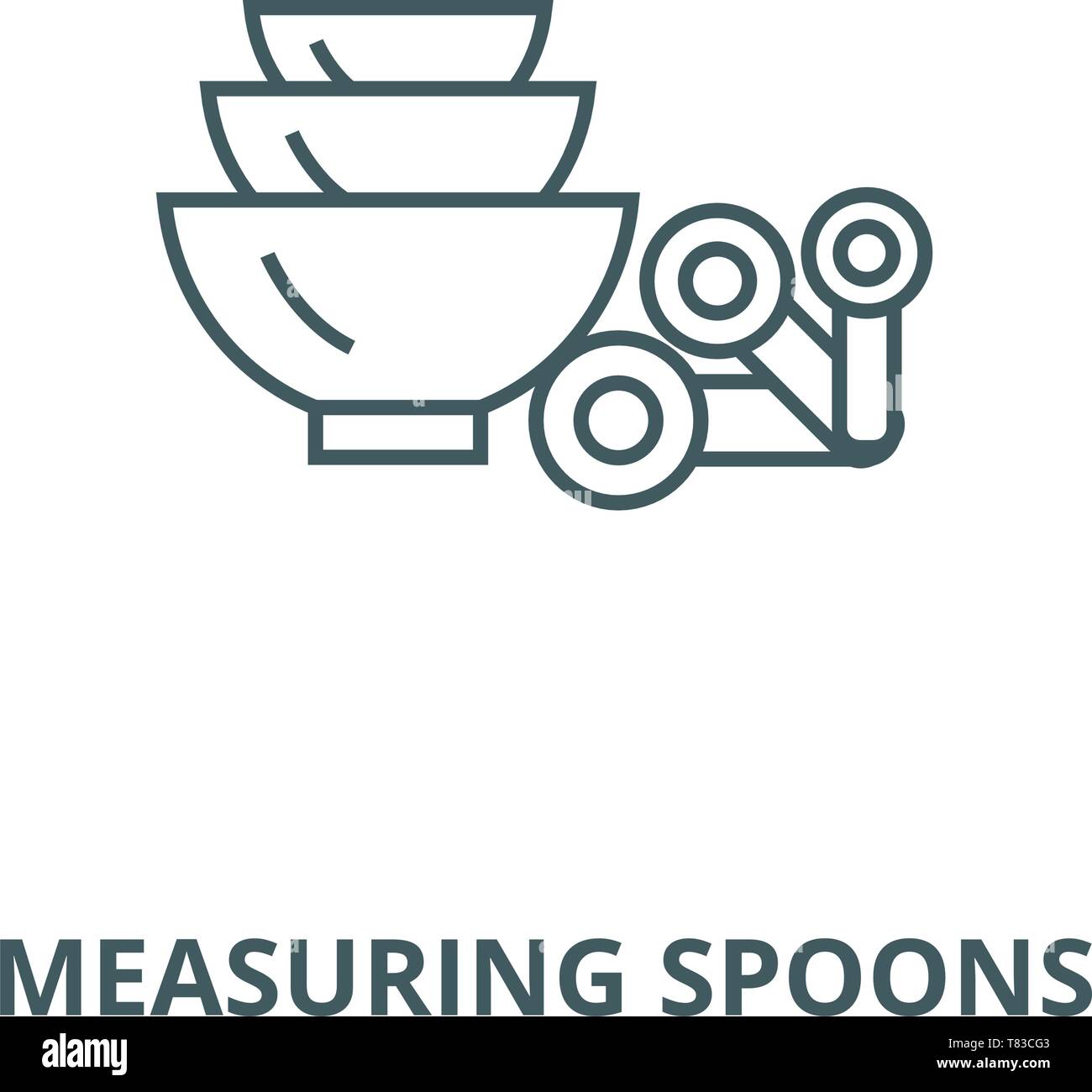 Measuring spoons vector line icon, linear concept, outline sign, symbol ...