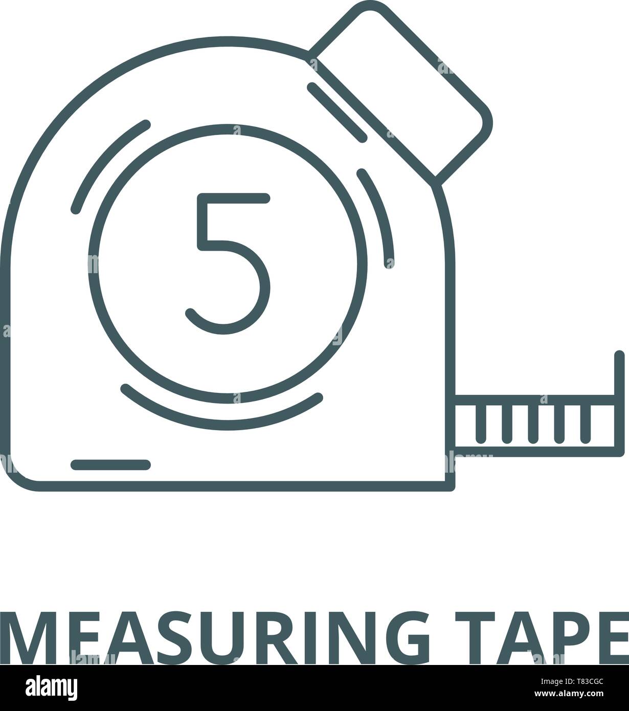 Measuring tape vector line icon, linear concept, outline sign, symbol ...