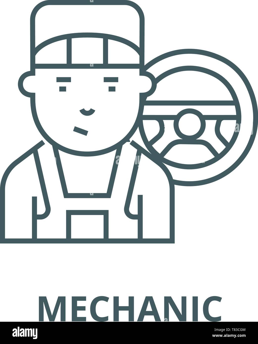 Mechanic vector line icon, linear concept, outline sign, symbol Stock ...