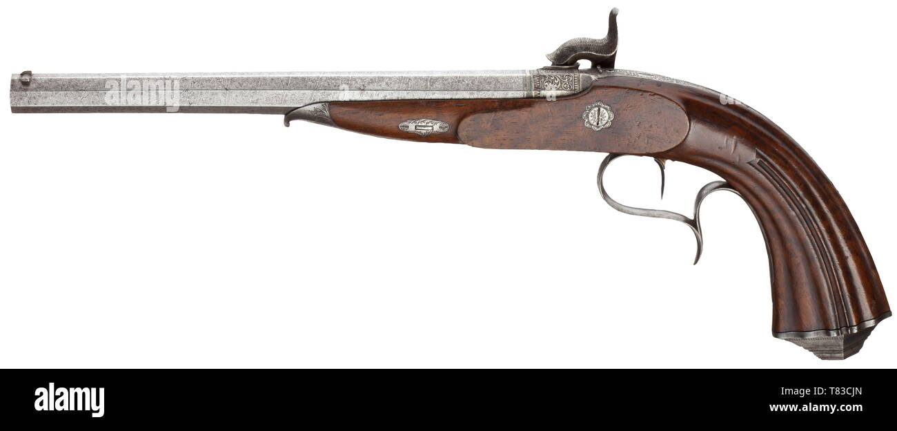 A pair of percussion pistols Johann Adam Kuchenreuter in Regensburg ...