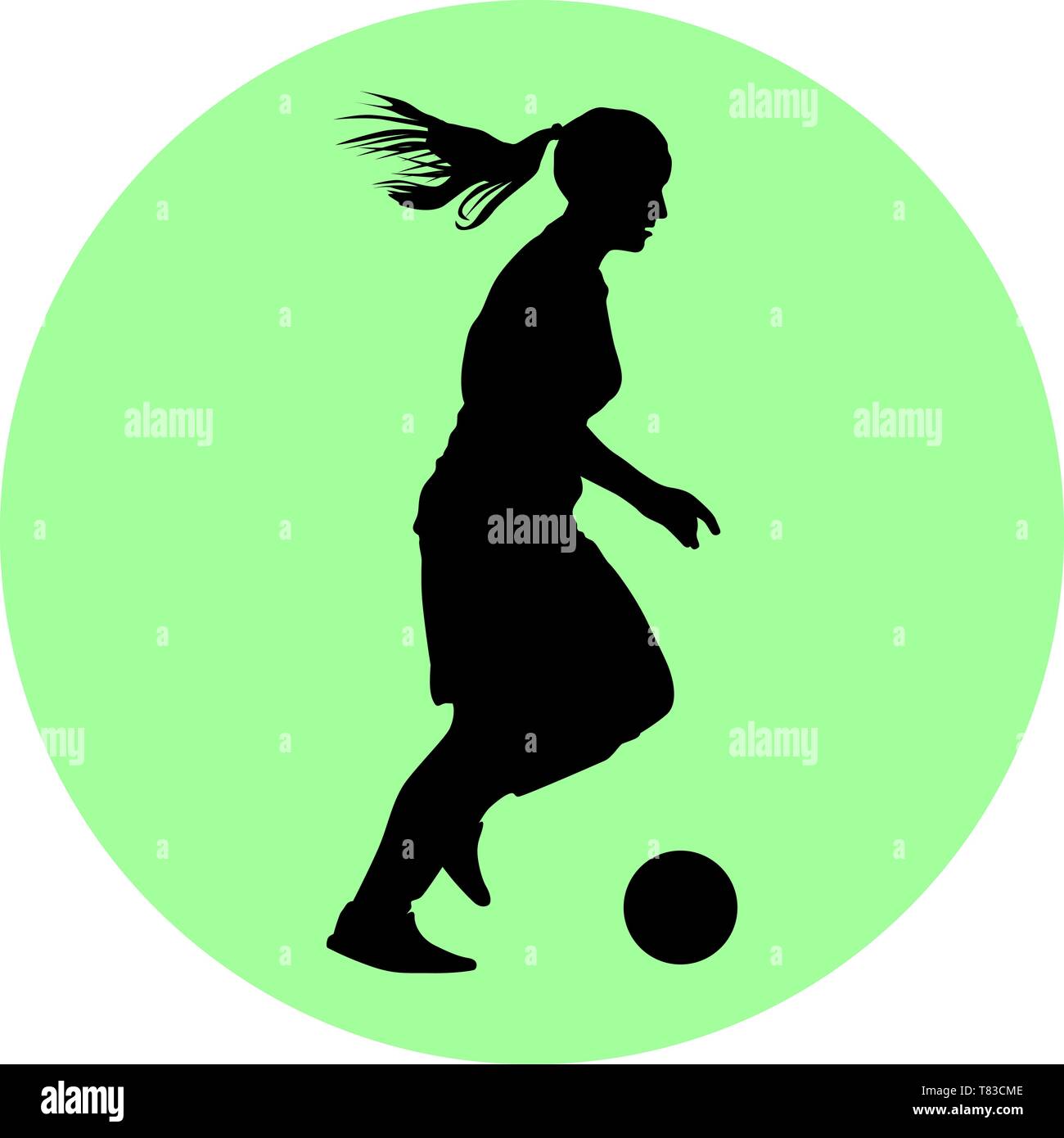 woman soccer player. girl soccer silhouette Stock Vector Image & Art ...