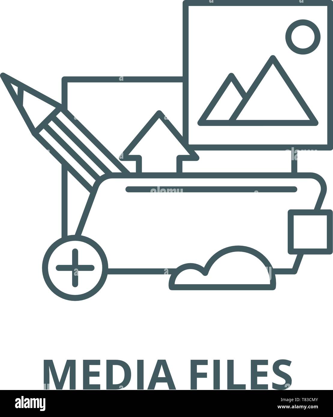 Media files vector line icon, linear concept, outline sign, symbol ...