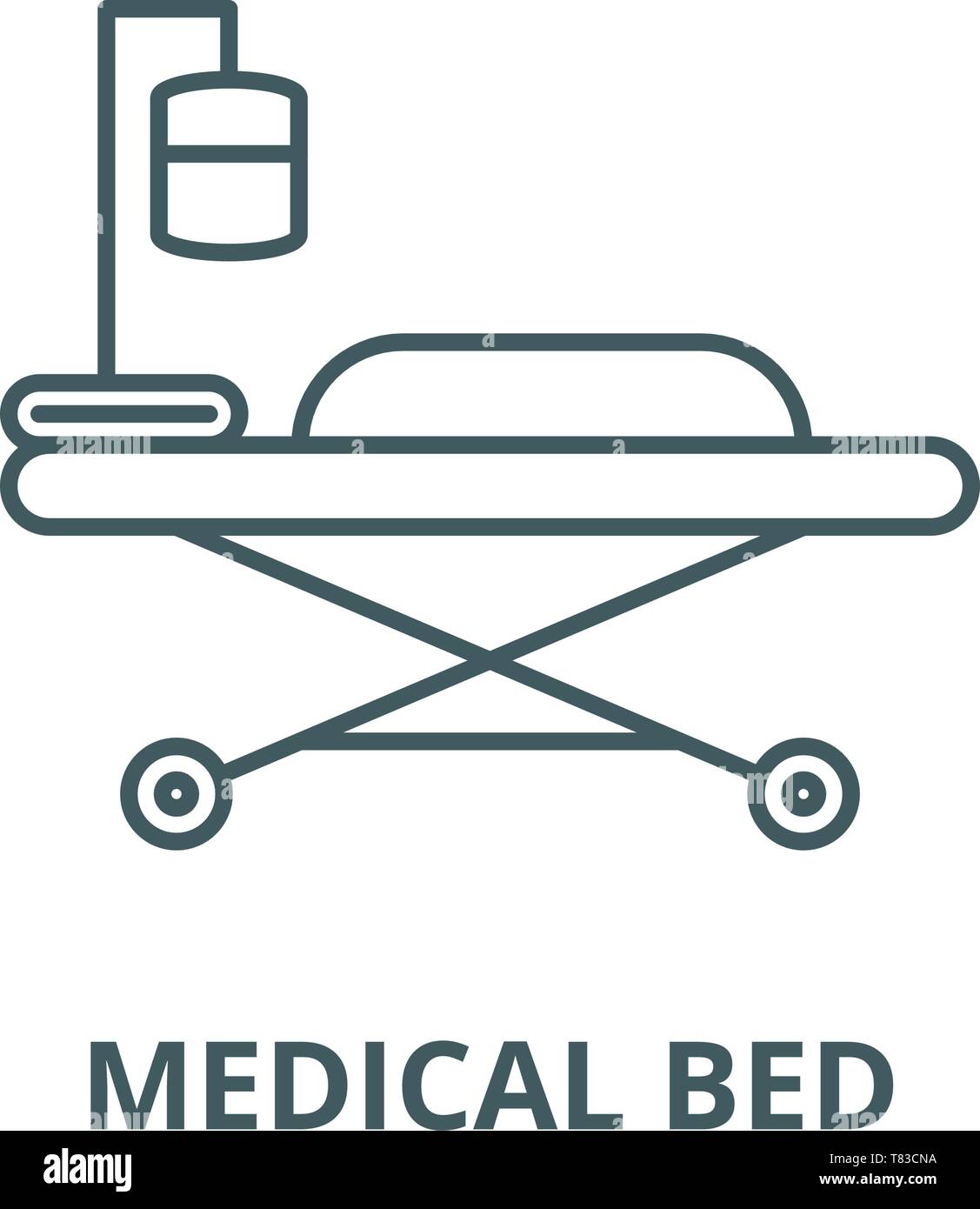 Medical bed vector line icon, linear concept, outline sign, symbol ...