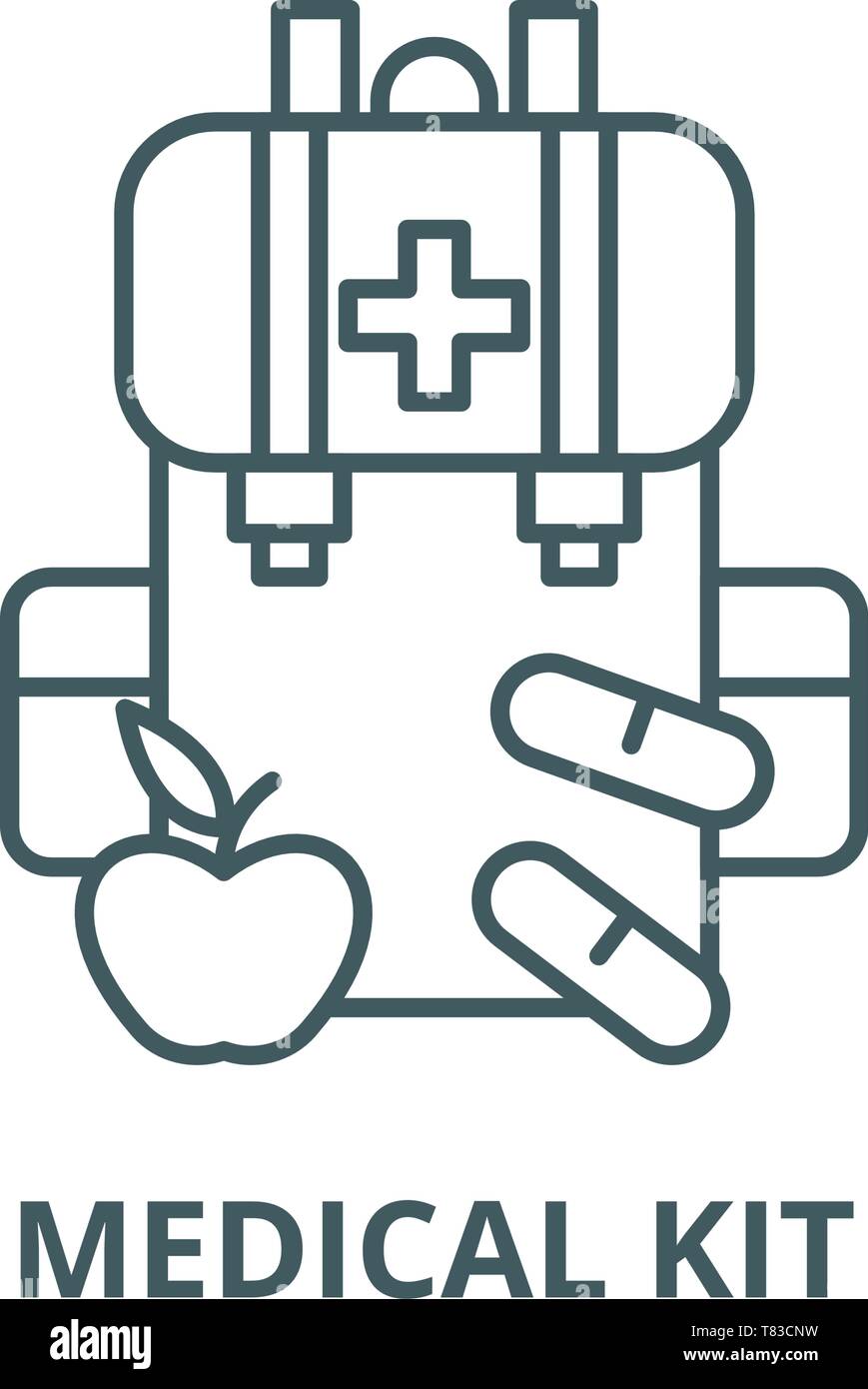 Medical kit vector line icon, linear concept, outline sign, symbol ...