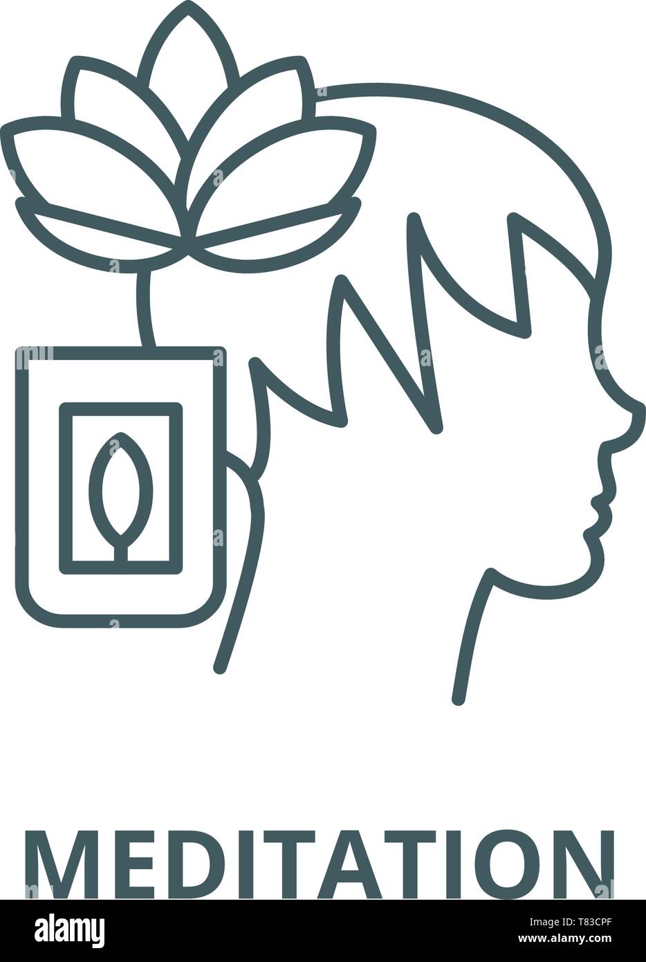 Meditation vector line icon, linear concept, outline sign, symbol Stock ...