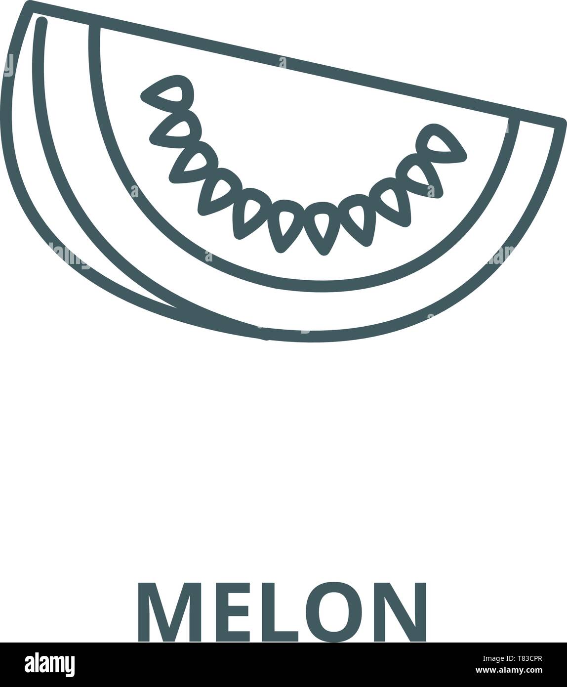 Melon vector line icon, linear concept, outline sign, symbol Stock ...
