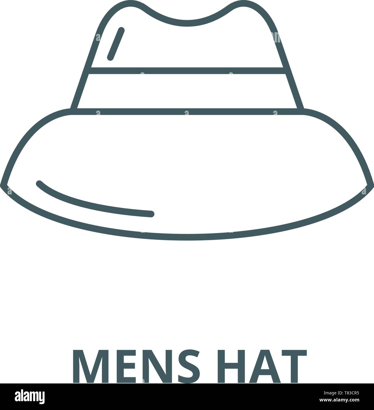 Mens hat vector line icon, linear concept, outline sign, symbol Stock ...