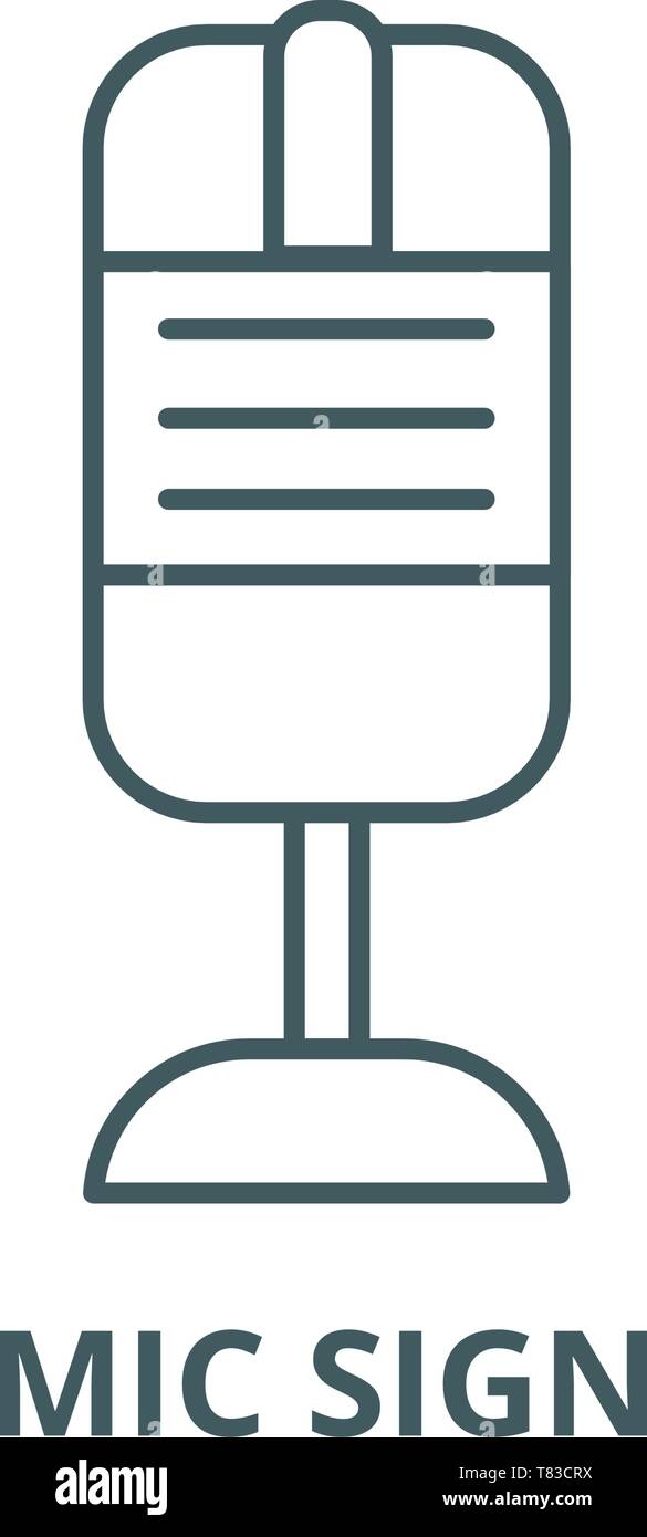 Mic sign vector line icon, linear concept, outline sign, symbol Stock ...