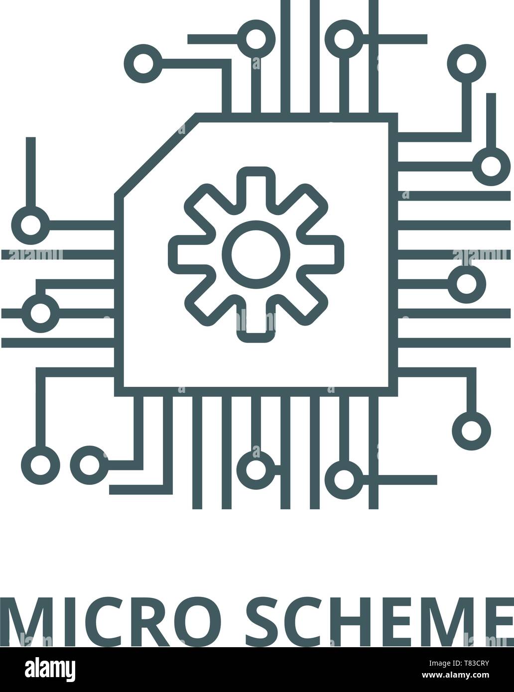 Micro scheme,ai,artificial intelligence vector line icon, linear ...