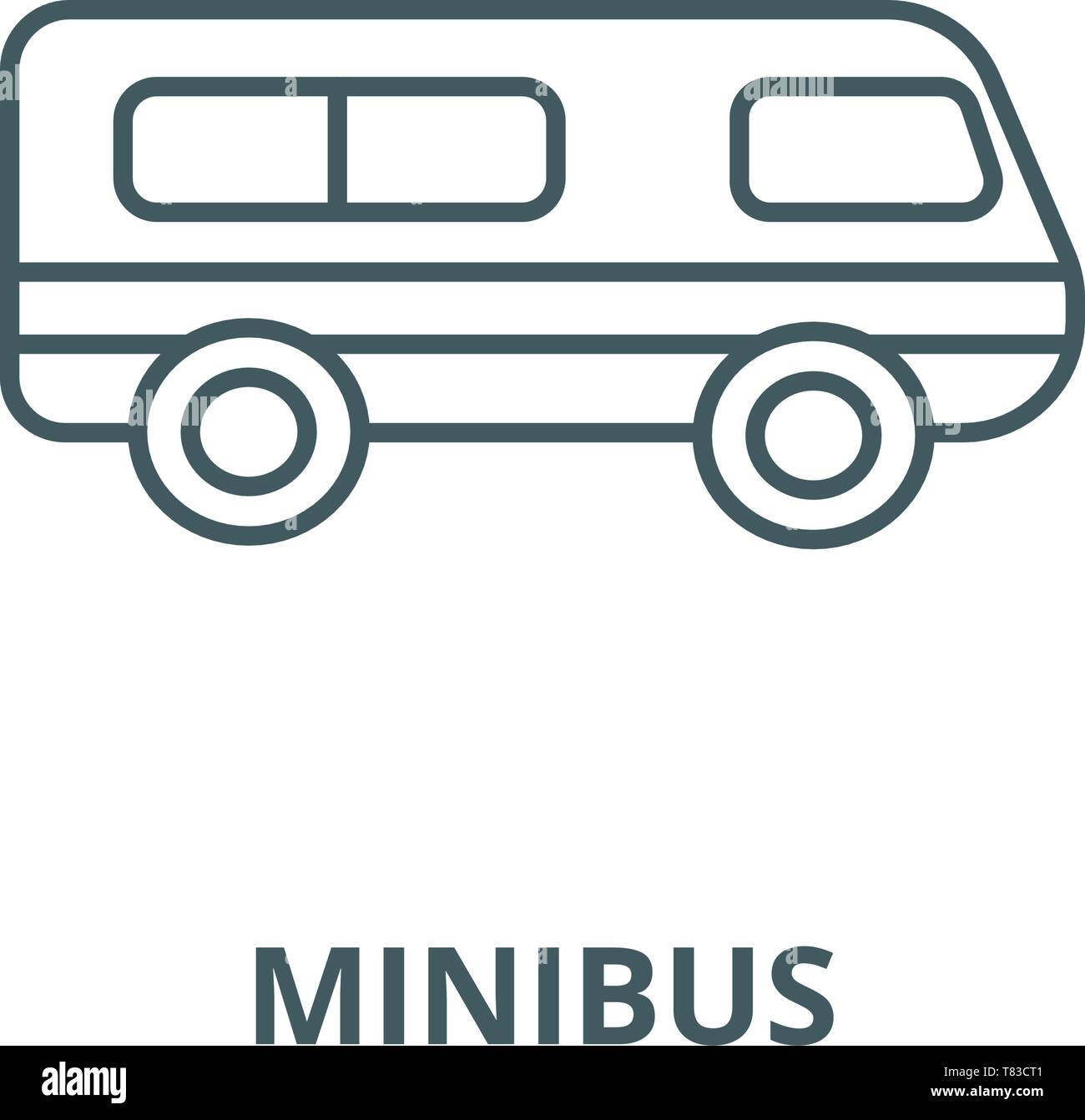 Microbus,minibus vector line icon, linear concept, outline sign, symbol ...