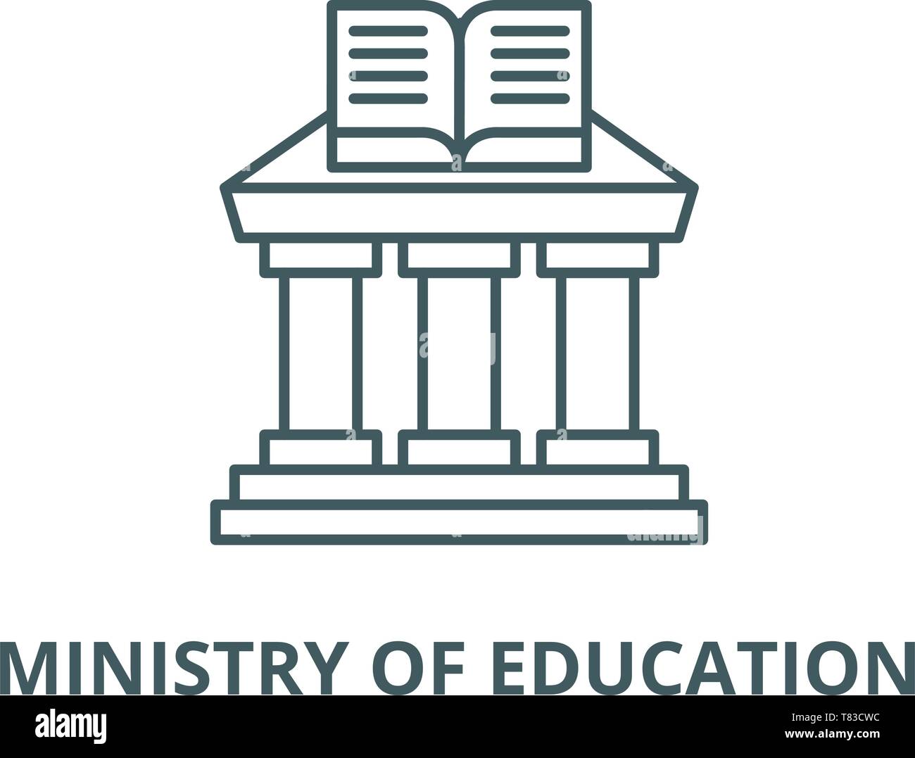 Ministry of education vector line icon, linear concept, outline sign ...