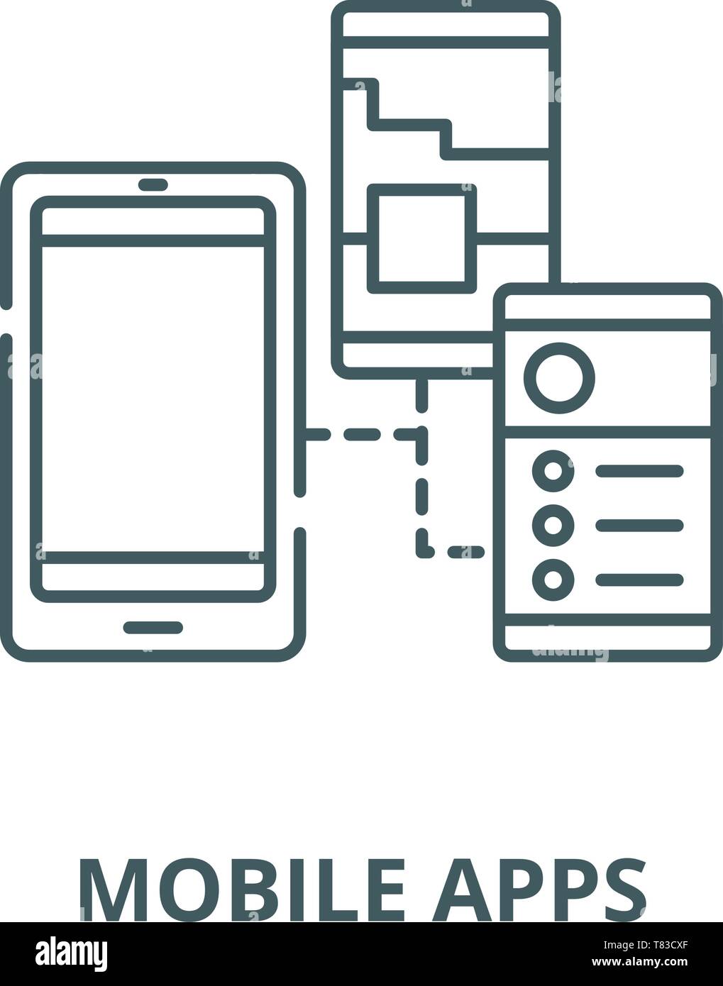 Mobile apps vector line icon, linear concept, outline sign, symbol ...