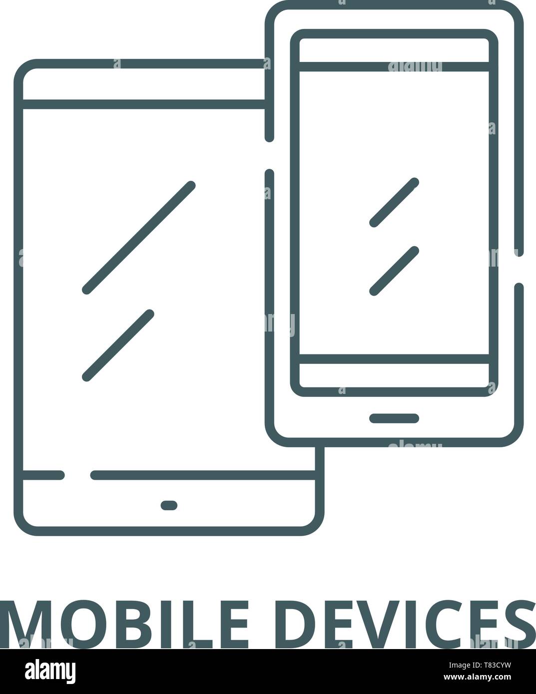 Mobile devices vector line icon, linear concept, outline sign, symbol ...