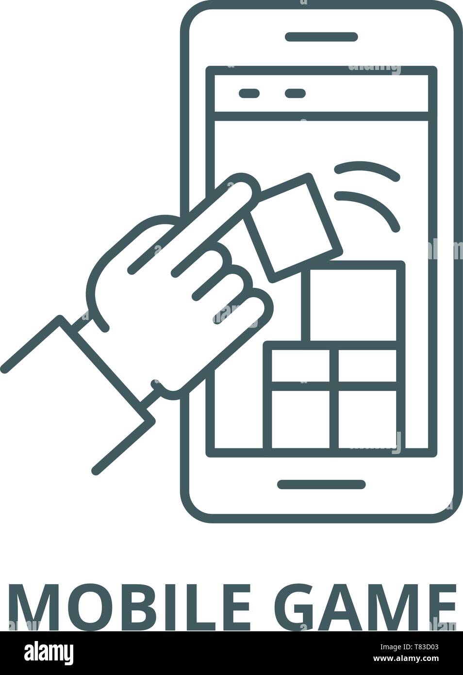 Mobile game vector line icon, linear concept, outline sign, symbol ...