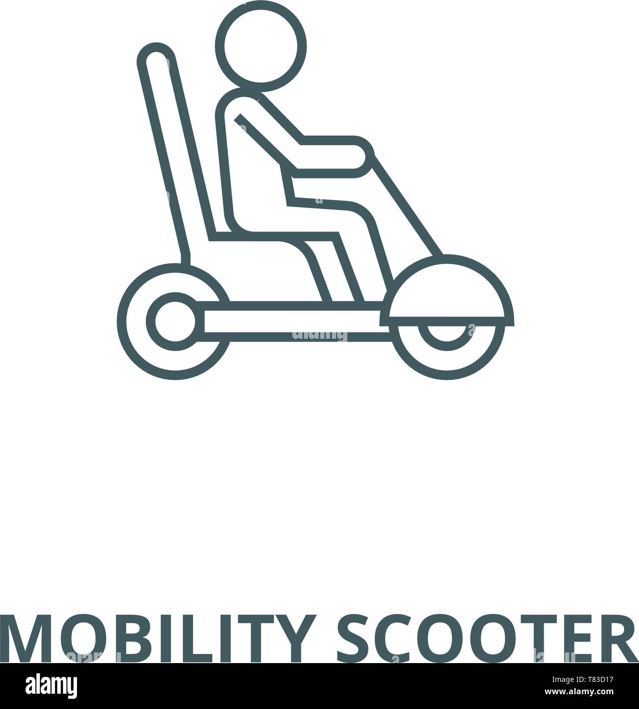 Mobility scooter vector line icon, linear concept, outline sign, symbol ...