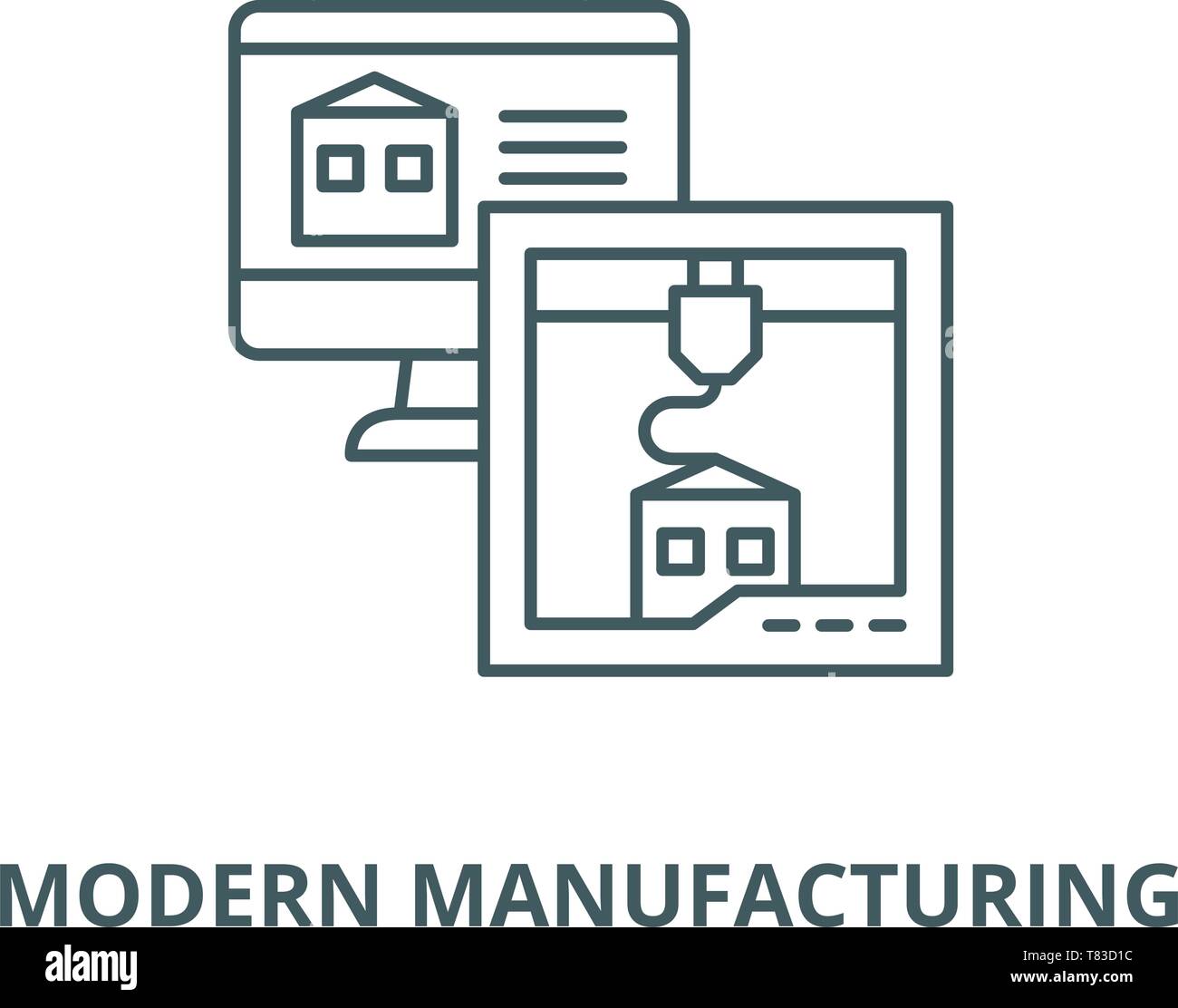 Modern manufacturing vector line icon, linear concept, outline sign ...