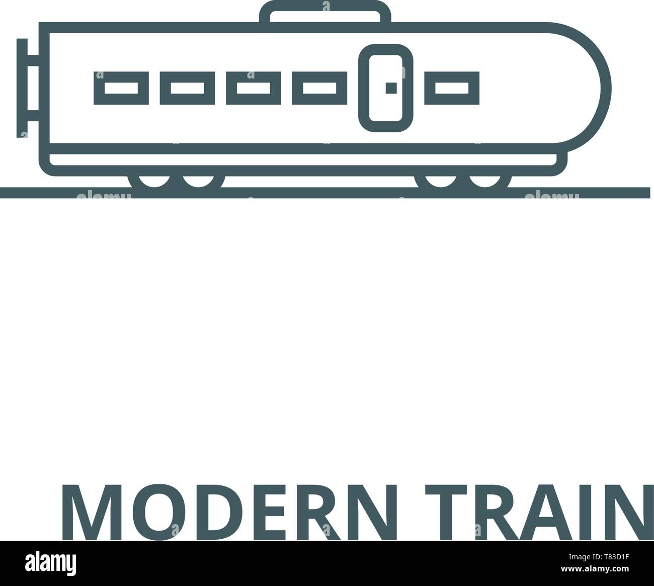 Modern train vector line icon, linear concept, outline sign, symbol ...