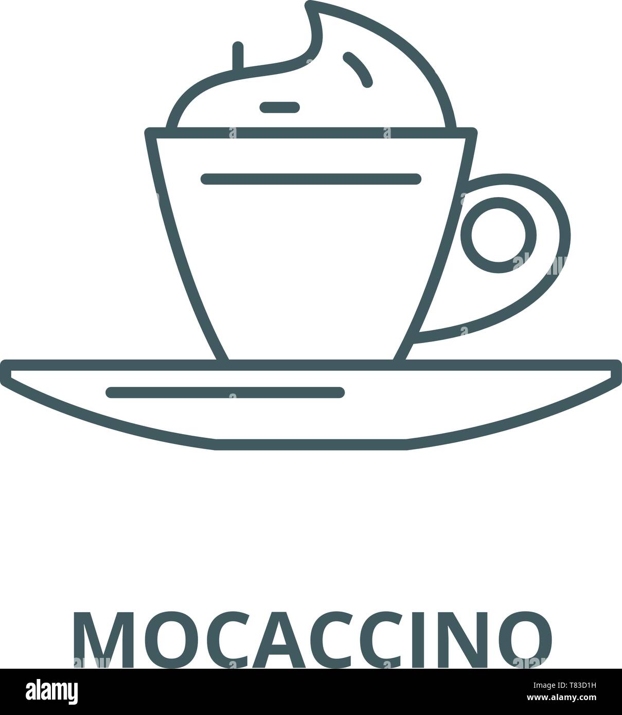 Mokachino vector line icon, linear concept, outline sign, symbol Stock ...