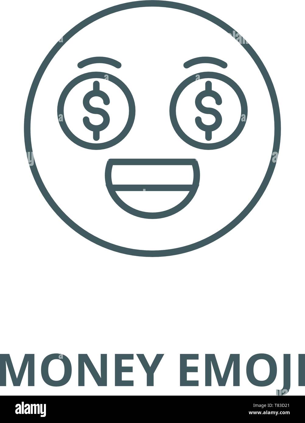 Money emoji vector line icon, linear concept, outline sign, symbol ...