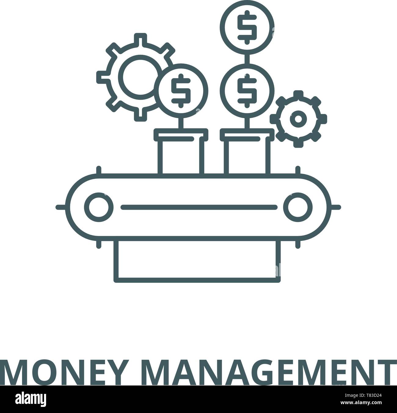 Money management vector line icon, linear concept, outline sign, symbol ...