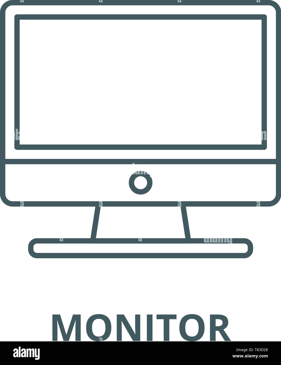Monitor vector line icon, linear concept, outline sign, symbol Stock ...