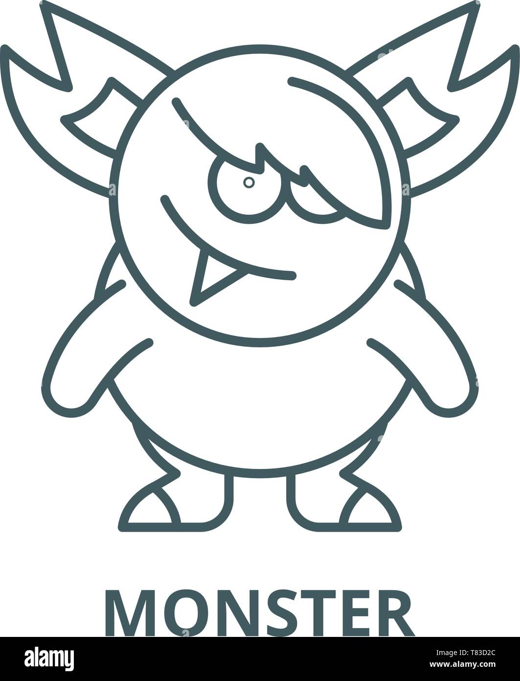 Monster vector line icon, linear concept, outline sign, symbol Stock ...