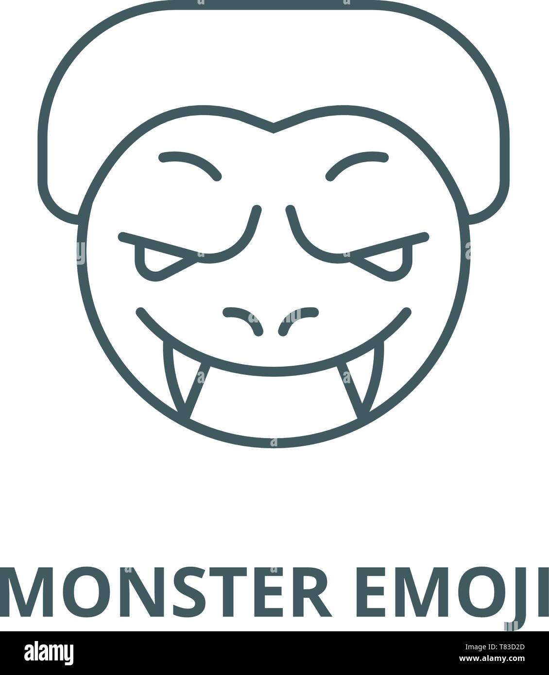 Monster emoji vector line icon, linear concept, outline sign, symbol ...