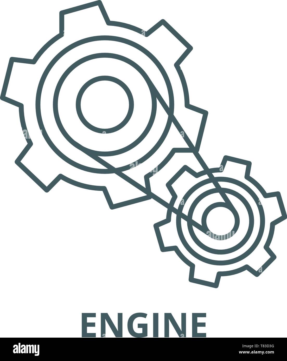 Motor settings,engine vector line icon, linear concept, outline sign ...