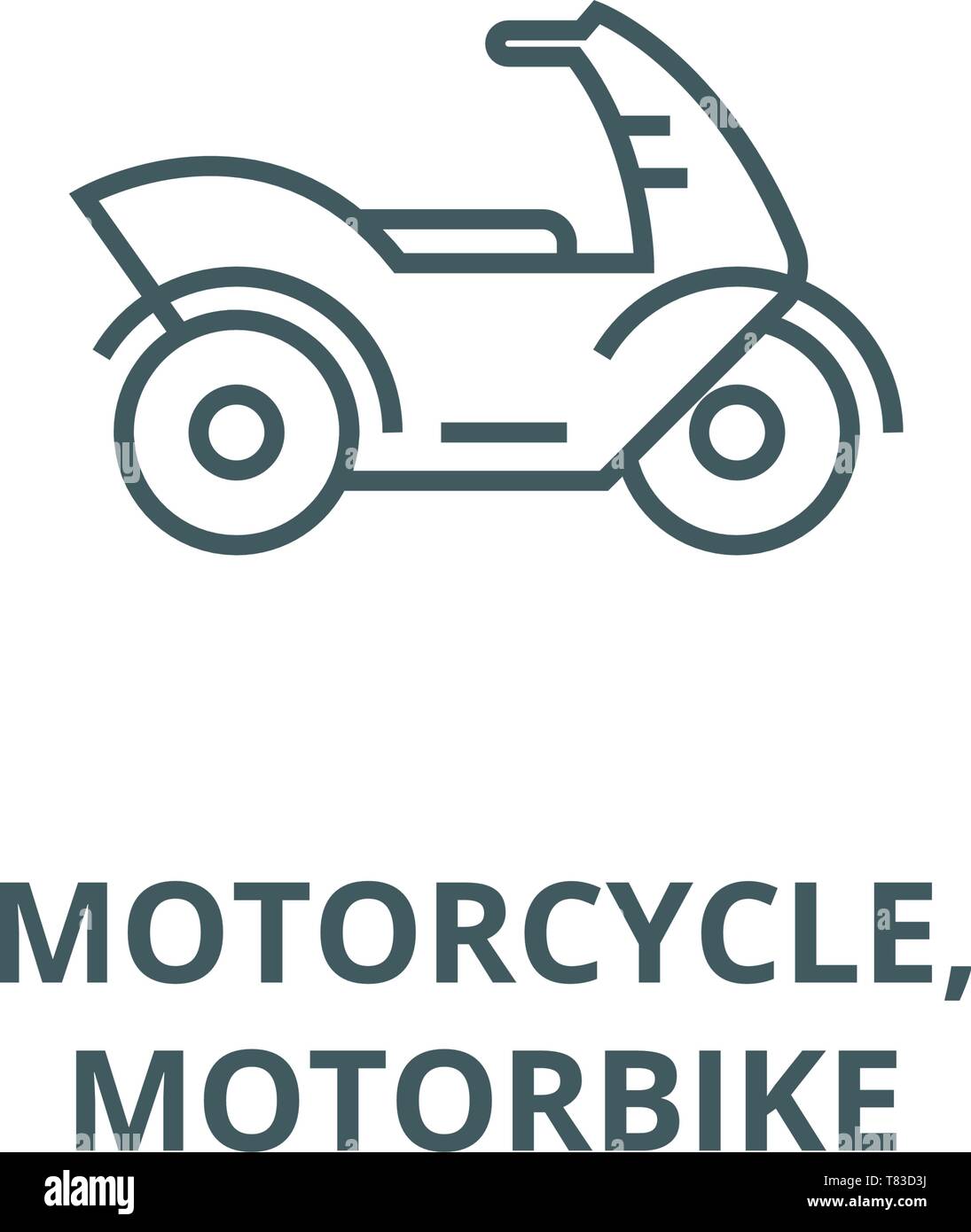 Motorcycle,motorbike vector line icon, linear concept, outline sign ...