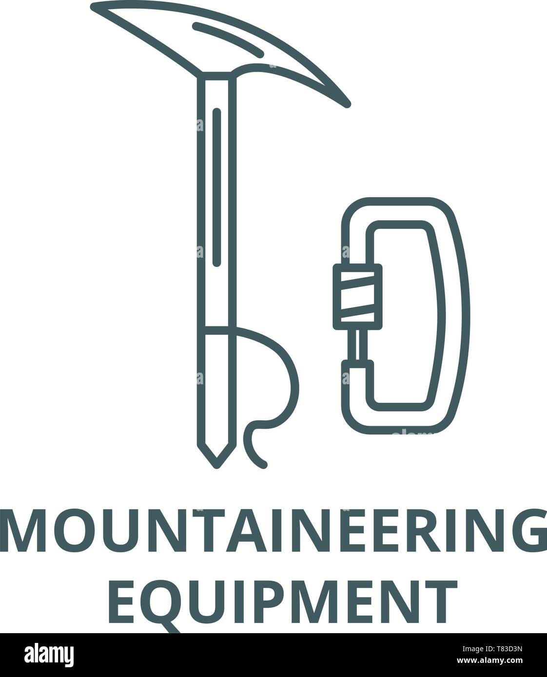 Mountaineering equipment vector line icon, linear concept, outline sign ...