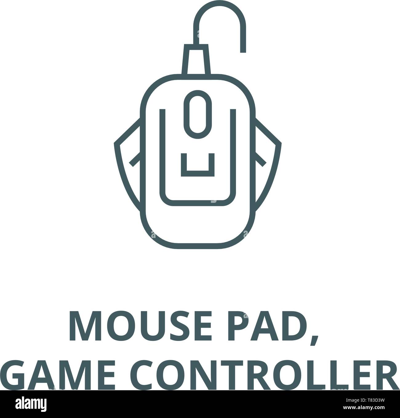 Mouse pad, game controller vector line icon, linear concept, outline ...