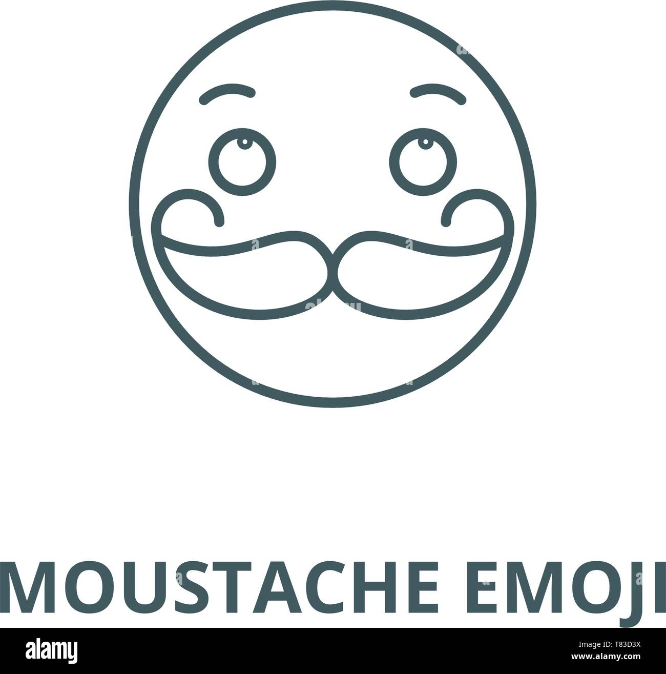 Moustache emoji vector line icon, linear concept, outline sign, symbol ...