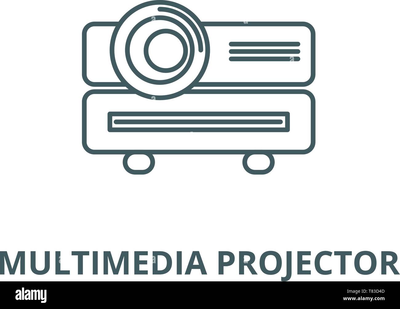 Multimedia projector vector line icon, linear concept, outline sign ...